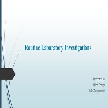 Laboratory Investigations | PPTX