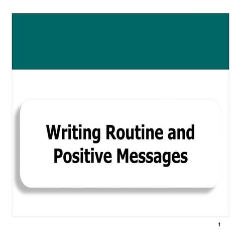 Routine message | PPTX
