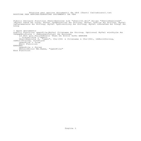 Routine per aprire documenti da vb6 [santi caltabiano].txt blocco note | PDF | Computing ...