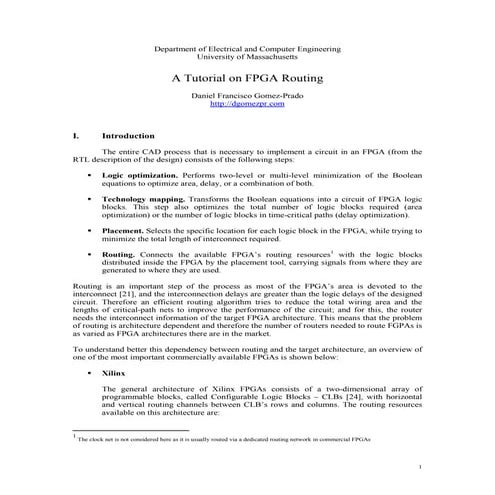 Tutorial On Fpga Routing Pdf Computer Networking Computing