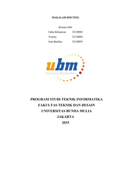 Tugas makalah routing | DOCX