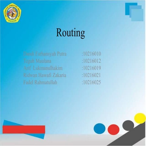 Routing Statis dan Routing Dinamis | PPTX
