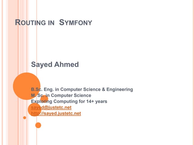 Routing In Symfony Ppt