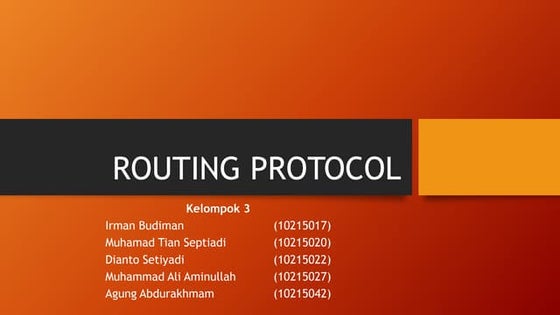 Routing Information Protocol | PPT