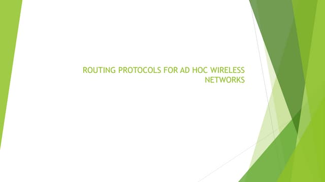 Routing Protocols For Adhoc Wireless Network Dated 07 05 2023 Pptx