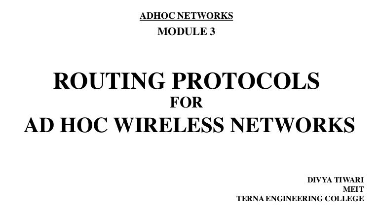 Routing Protocols For Ad Hoc Wireless Networks