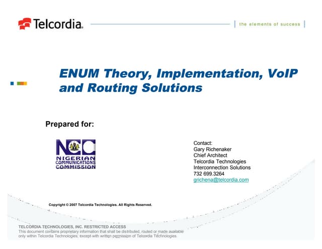 Enum Theory Implementation Voip And Routing Solutionsgary Richenaker