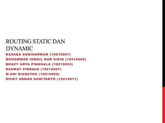Routing Statis vs Routing Dinamis | PPT
