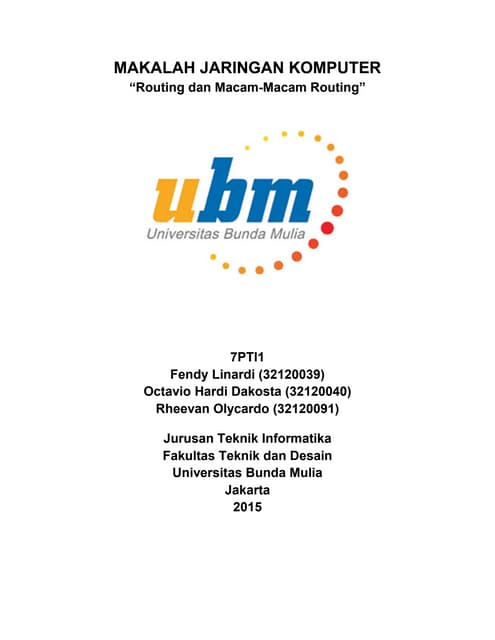 Tugas makalah routing | DOCX