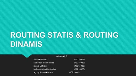 Routing statis & Routing dinamis | PPTX