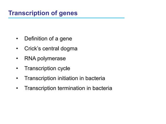 Transcription in prokaryotes | PDF