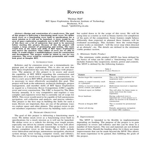 ROver sapce engineering technologies are used to access | PPTX