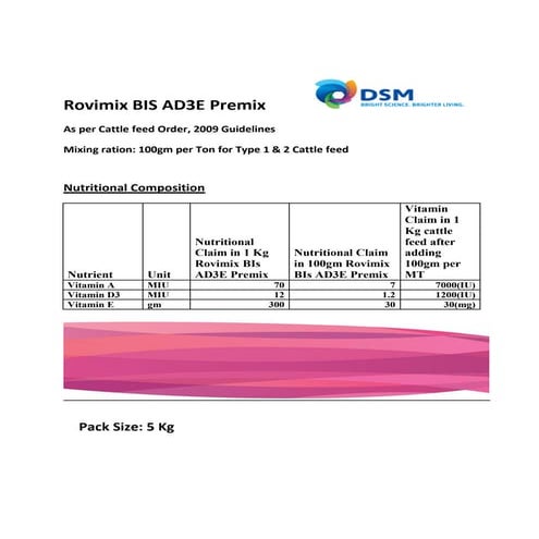 Rovimix bis vitamin_ad3_e_premix-1 | PDF