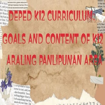 Roxie's Social Studies topic DepEd Kto12 Curriculum Goals and Content | PPT