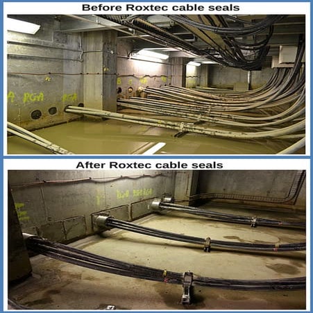 Flooded substation - before and after Roxtec installation | PDF