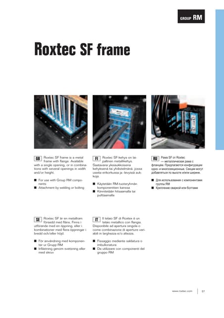 Roxtec Cable Transit Seals - RX Transit Frames | PDF