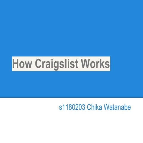 How craiglist works | ODP