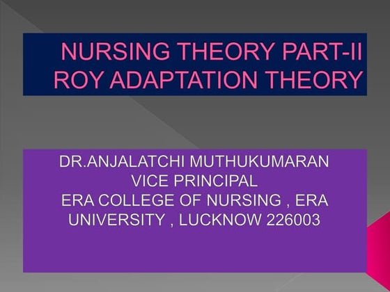 The Behavioral System Model - Dorothy.E.Johnson | PPTX