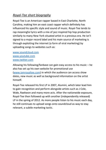 Case study – Independent Recording Artist | PPT