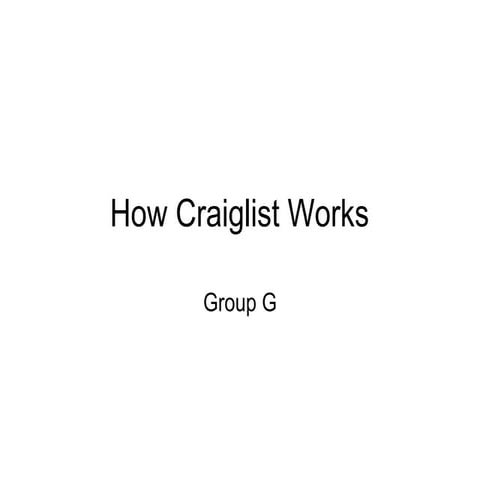 How craigslist works | PDF