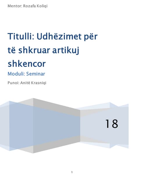 Si të hartojmë një punim seminarikë | PDF