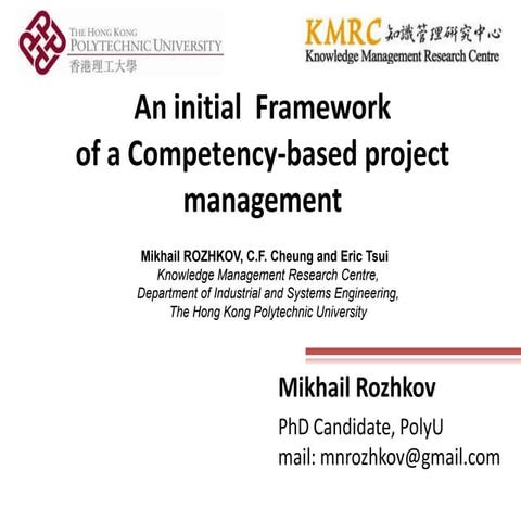 An initial framework of competency-based knowledge management | PPSX