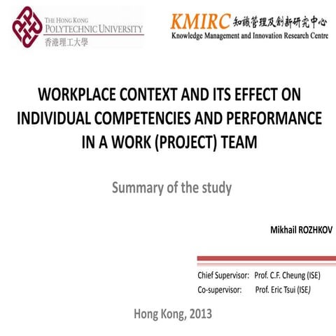 Slides_Workplace context and its effect on individual competencies and ...