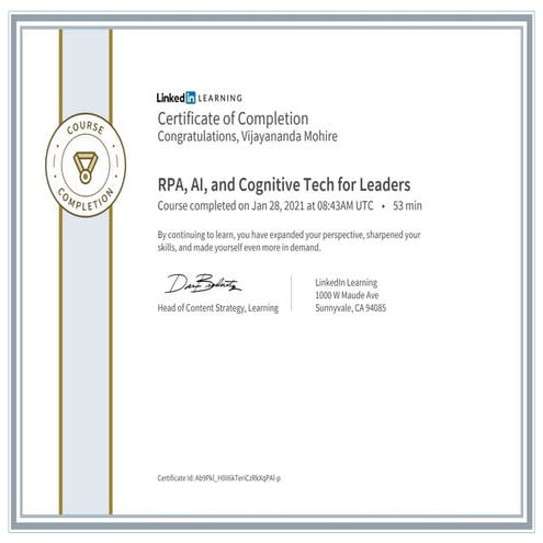 Rpa ai and cognitive tech for leaders | PDF