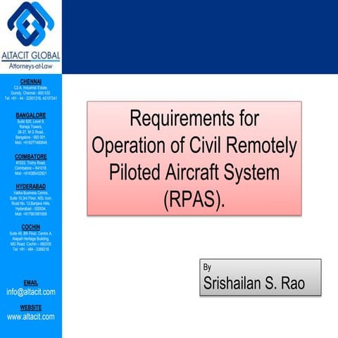 Requirements for operation of civil remotely piloted aircraft system | PPTX