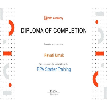 UiPath Licensing Training Certificate | PDF