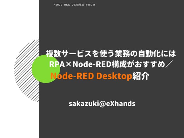 複数サービスを使う業務の自動化にはrpa×node Red構成がおすすめ/node Red Desktop紹介 Ppt 2308
