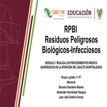 NOM-087 RPBI residuos peligrosos biológicos infecciosos | PDF