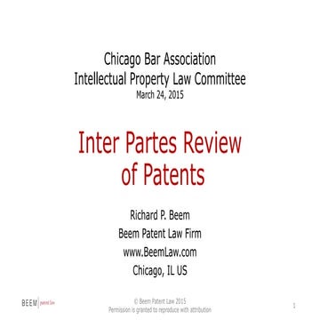 Inter Partes Review of Patents | PPTX