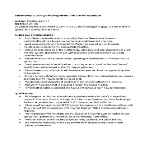 Rpg programmer | DOCX