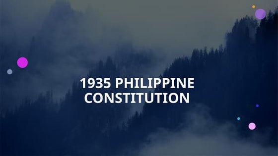 history of 1935 philippine constitution.pptx | Politics