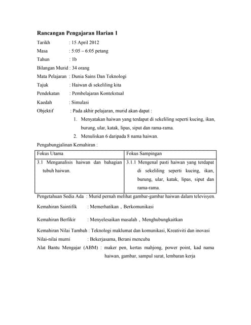 Contoh rph thn 2 | DOCX