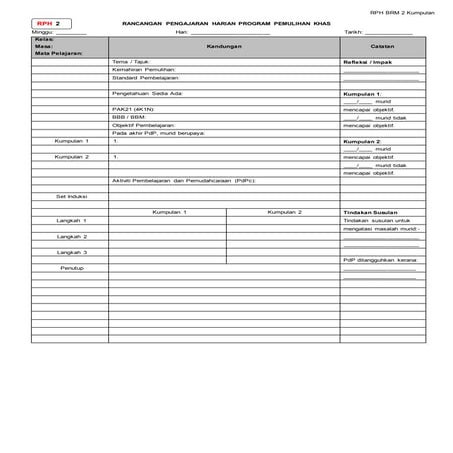 Rph 2 templet kosong brm 2 kumpulan 0606 ss19 (1) | PDF