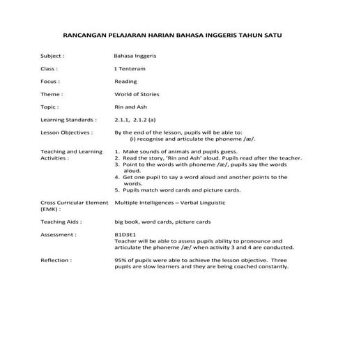 Rph bahasa inggeris | DOC