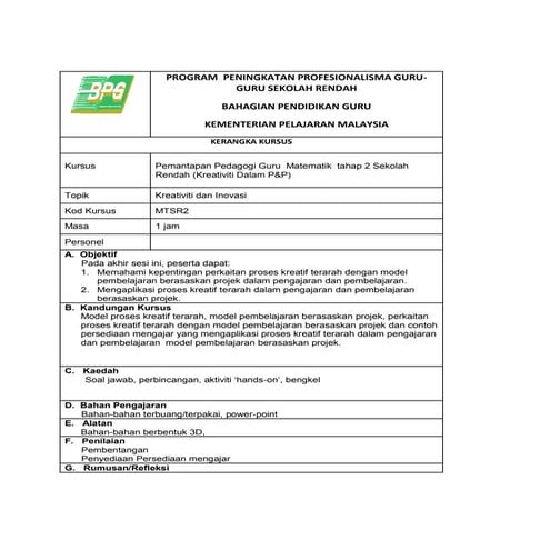 Panduan pelaksanaan mmi | PDF