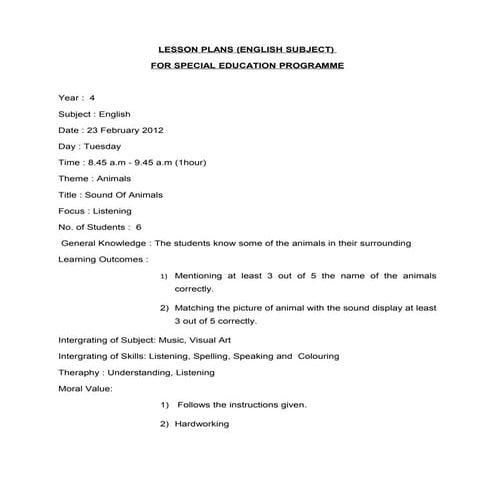 Rph english special education | DOC