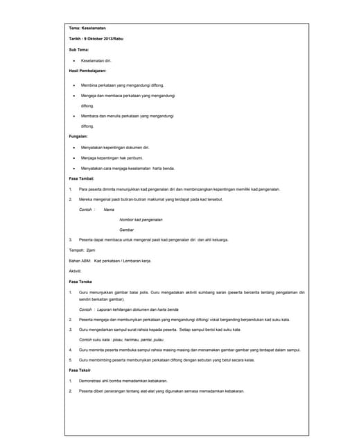 Rph Dunia Seni Visual Tahun 1 - Buah buahan | PDF