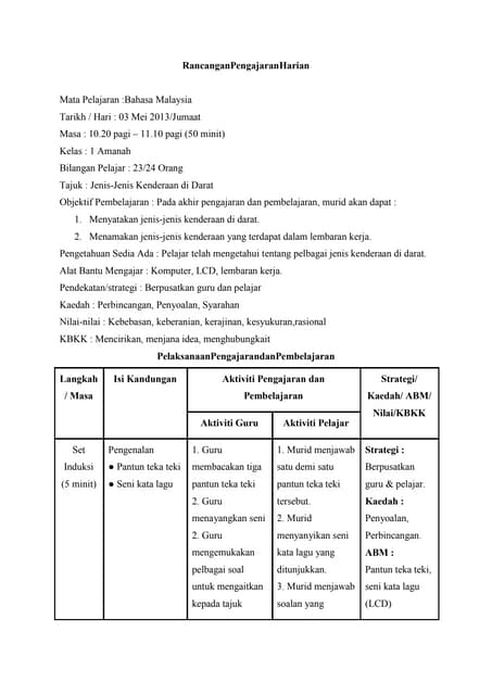 Rekod Pengajaran Harian Kokurikulum sukan olahraga. | PPT