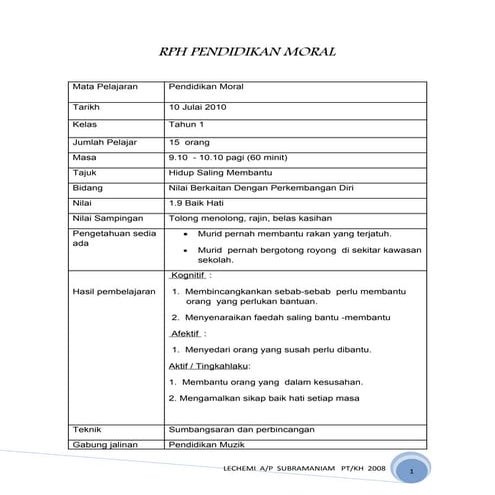 Rph moral sem 3 | DOC