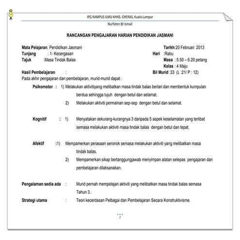 Rph pj t4 masa tndak bls 4 m | DOCX