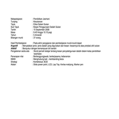 Rph pj thn 5 a isnin kesukanan etika dlm sukan- siap | PPT