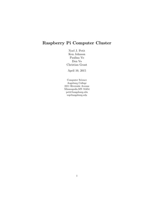 Building A Linux Cluster Using Raspberry Pi 2 Pdf
