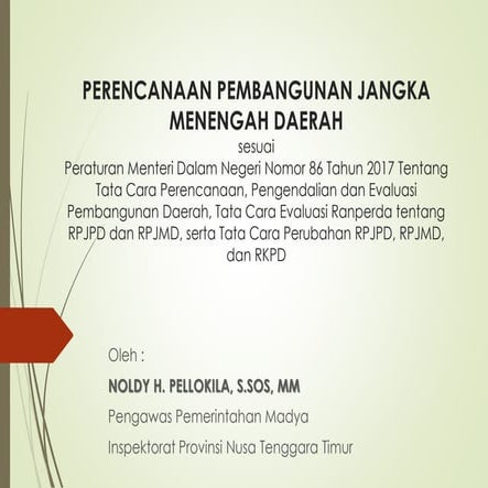 RPJMD menurut Permendagri 86 Tahun 2017 | PDF