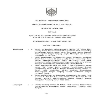 Rpjpd 228 2005 pemalang | PDF