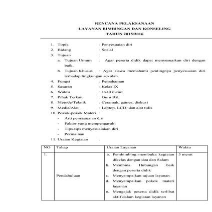 Rpl Bimbingan dan Konseling | PDF