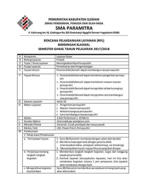 Contoh lembar instrumen evaluasi bkp | PDF